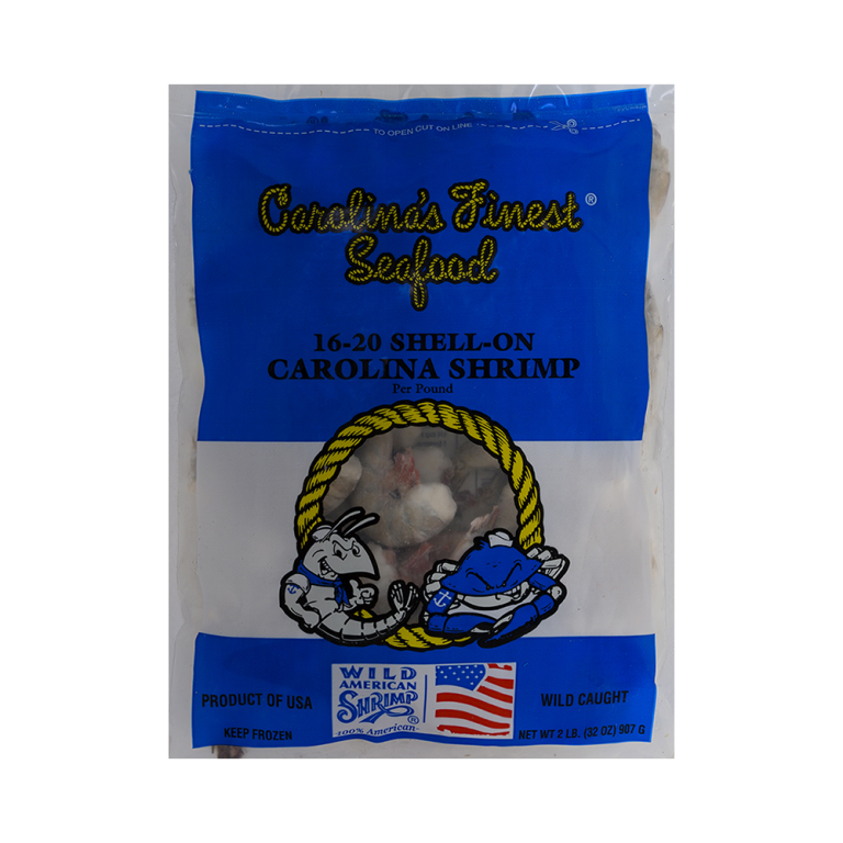 16 - 20 Shell-On Carolina Shrimp per lb Wild Caught (Frozen) - Pamlico ...